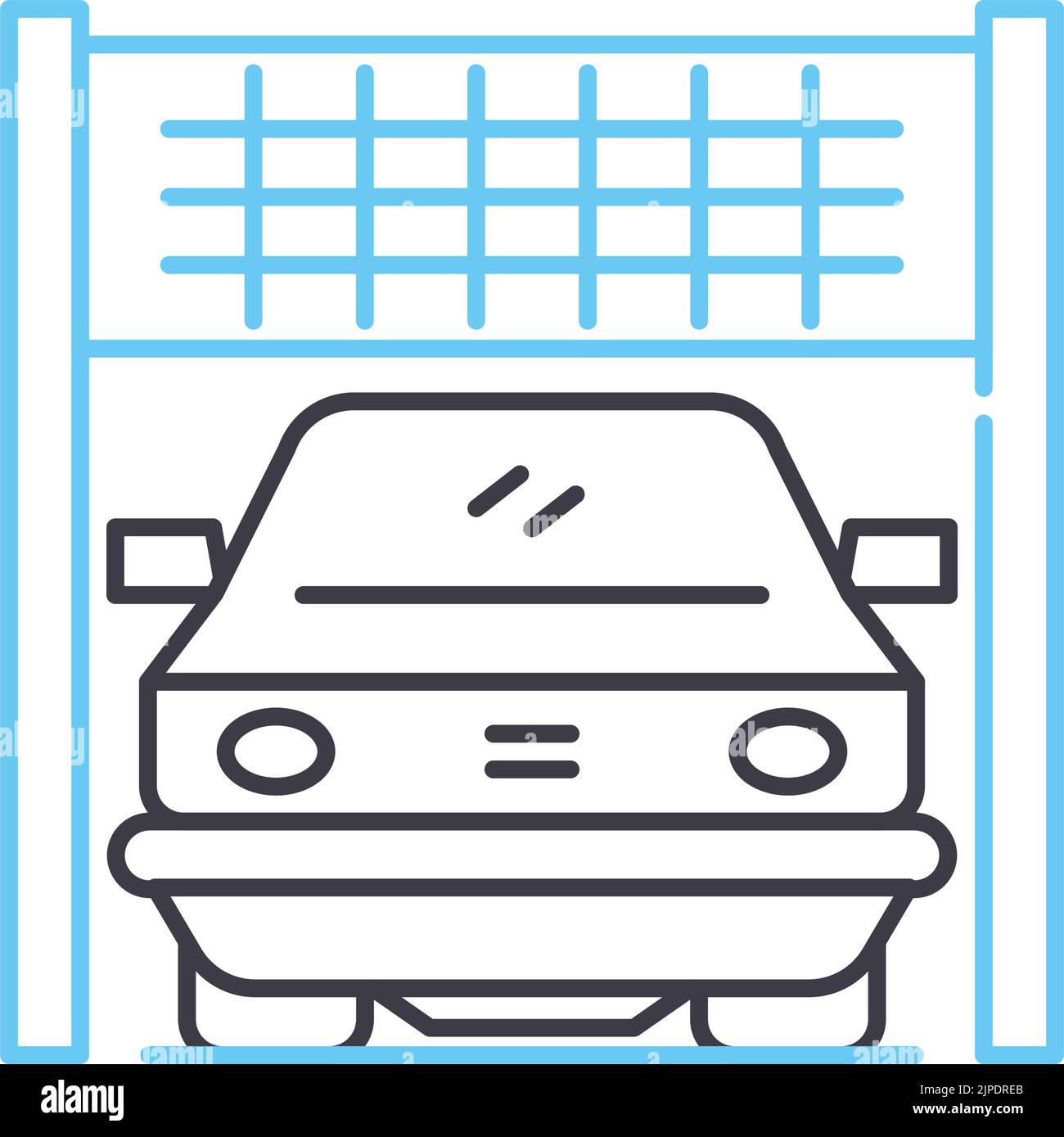 starting point line icon, outline symbol, vector illustration, concept ...