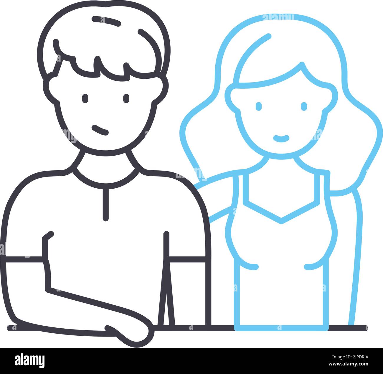 parents line icon, outline symbol, vector illustration, concept sign ...