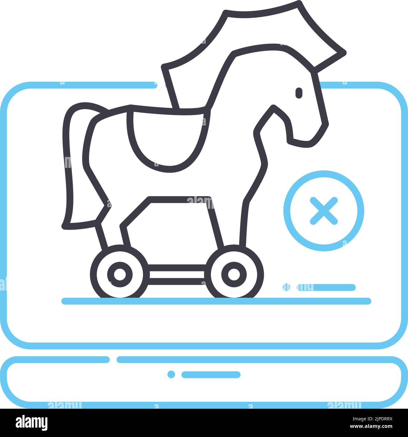 trojan line icon, outline symbol, vector illustration, concept sign ...