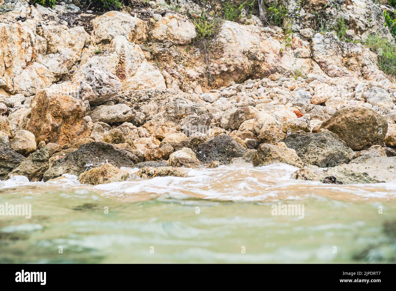 Beach Rock Formation from Crash Boat Beach Located in Puerto Rico Stock ...