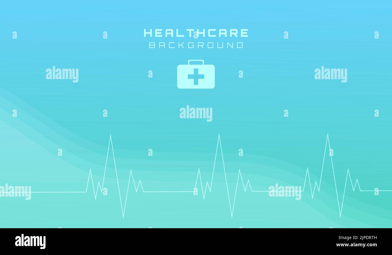 inscription Healthcare background and first aid kit on a gradient ...