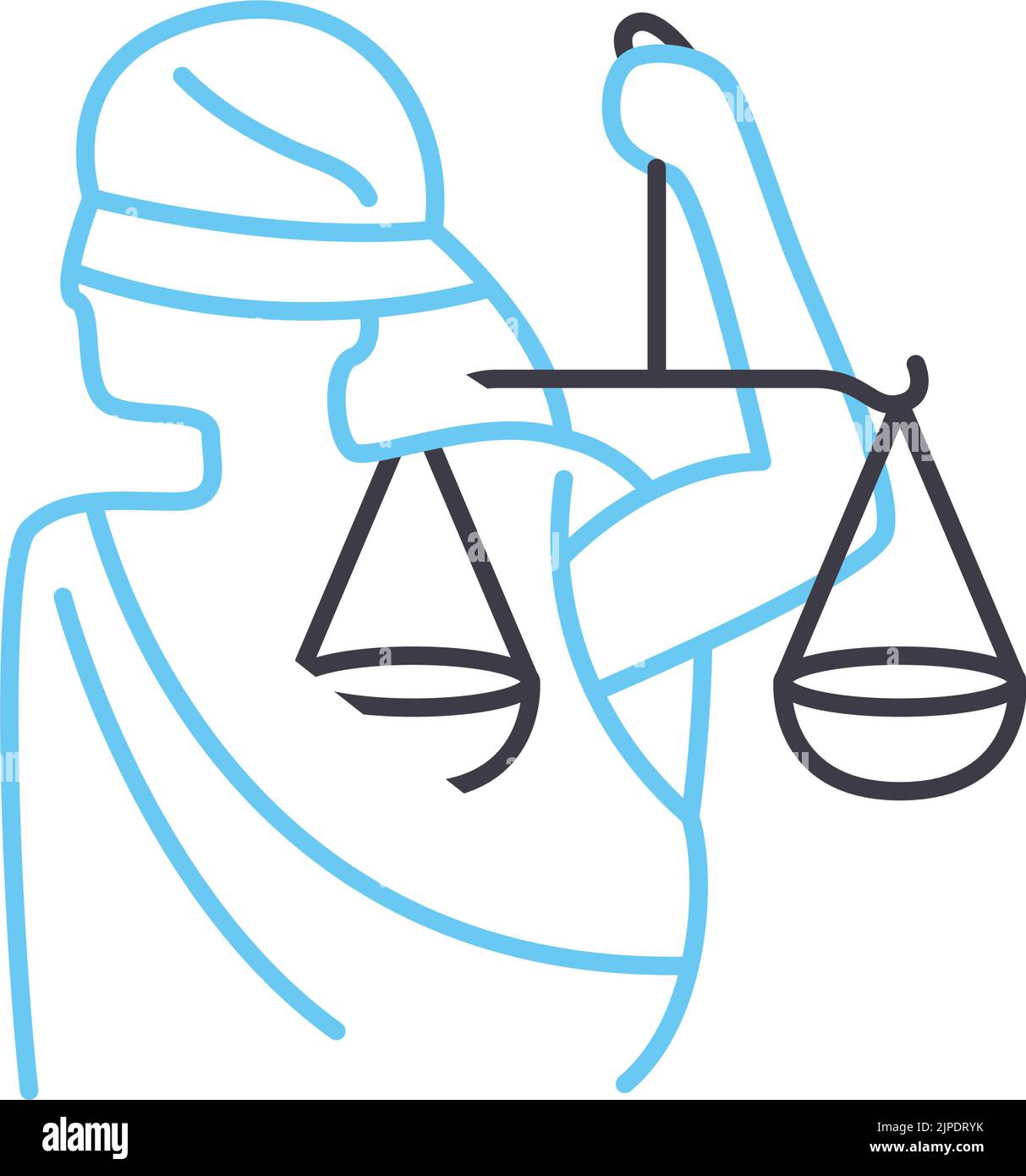 justice line icon, outline symbol, vector illustration, concept sign ...