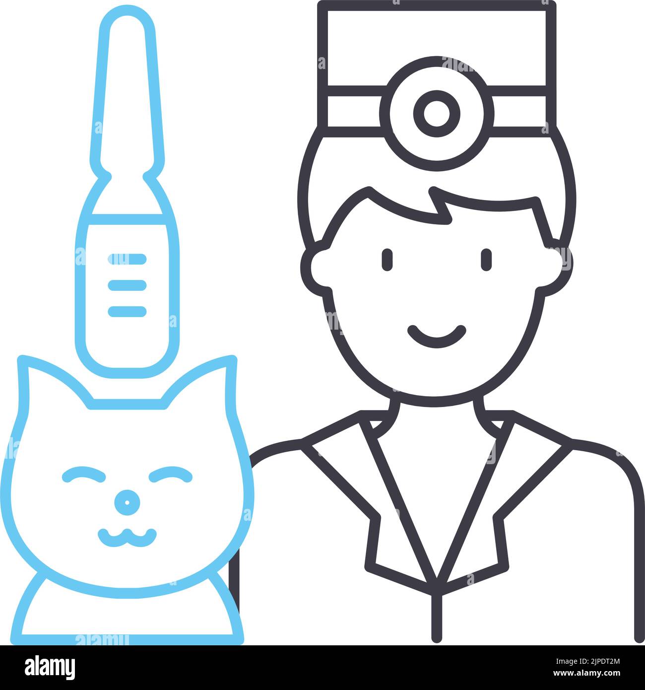 veterinarian line icon, outline symbol, vector illustration, concept ...