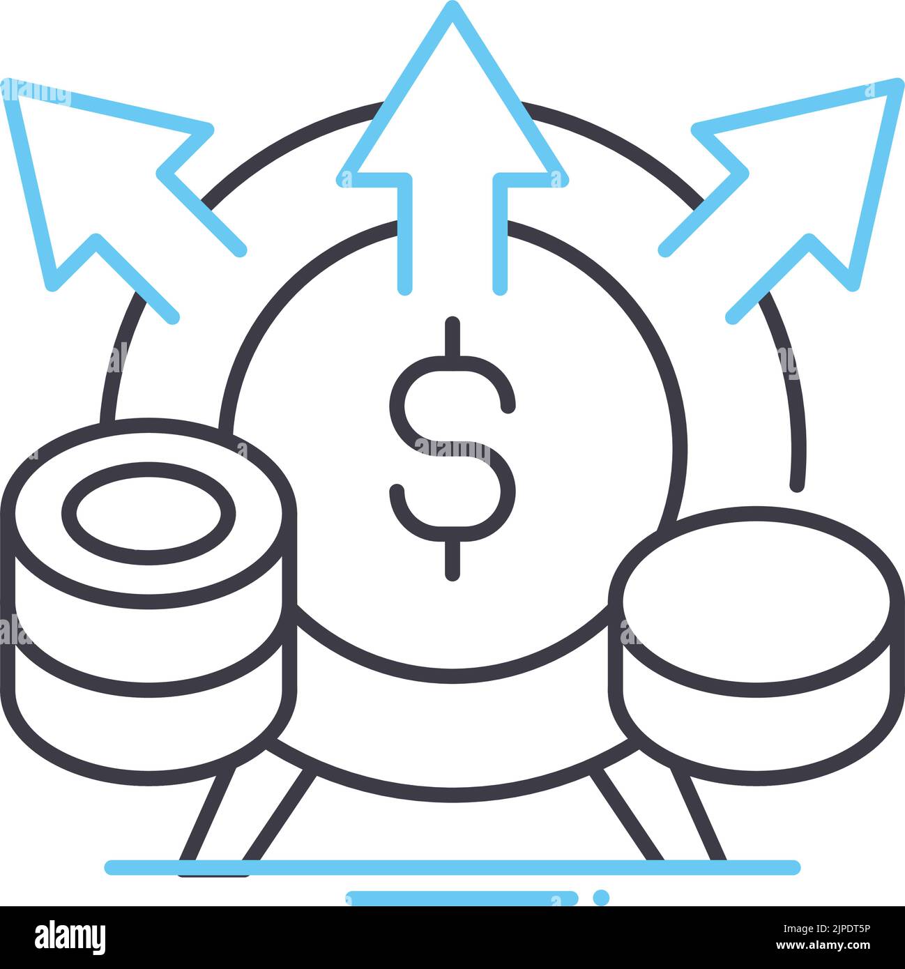 profit margin line icon, outline symbol, vector illustration, concept ...