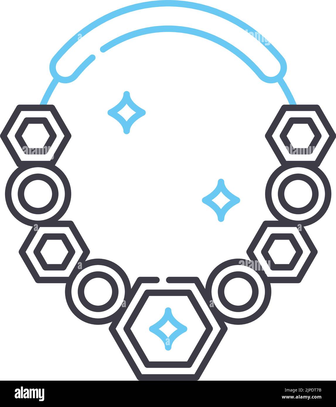 gold jewelry line icon, outline symbol, vector illustration, concept ...