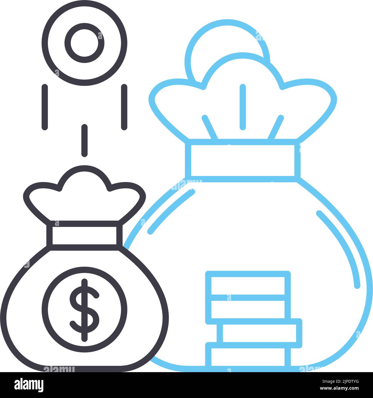 profit line icon, outline symbol, vector illustration, concept sign ...