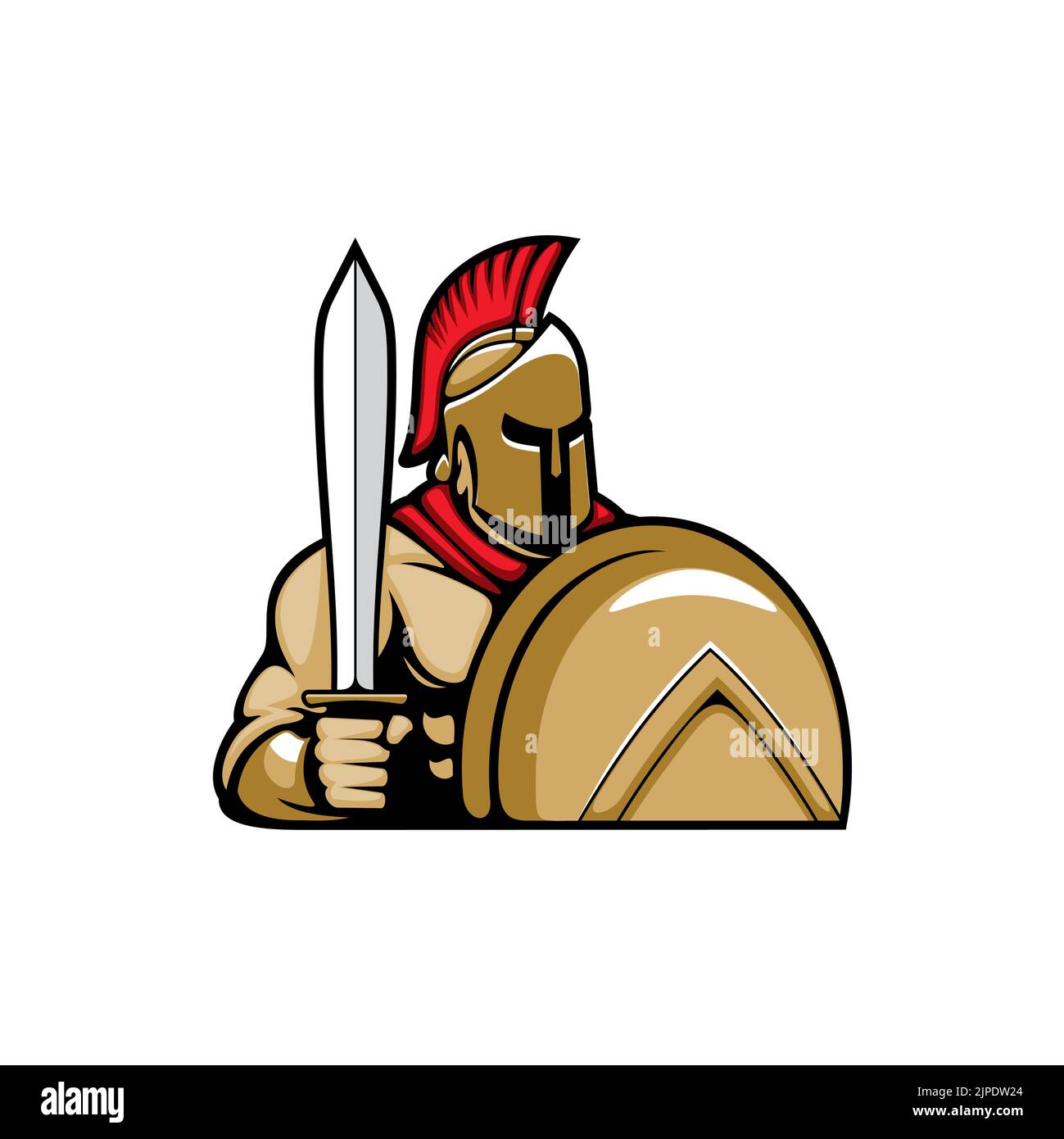 Roman empire armored warrior isolated soldier with sword and shield ...