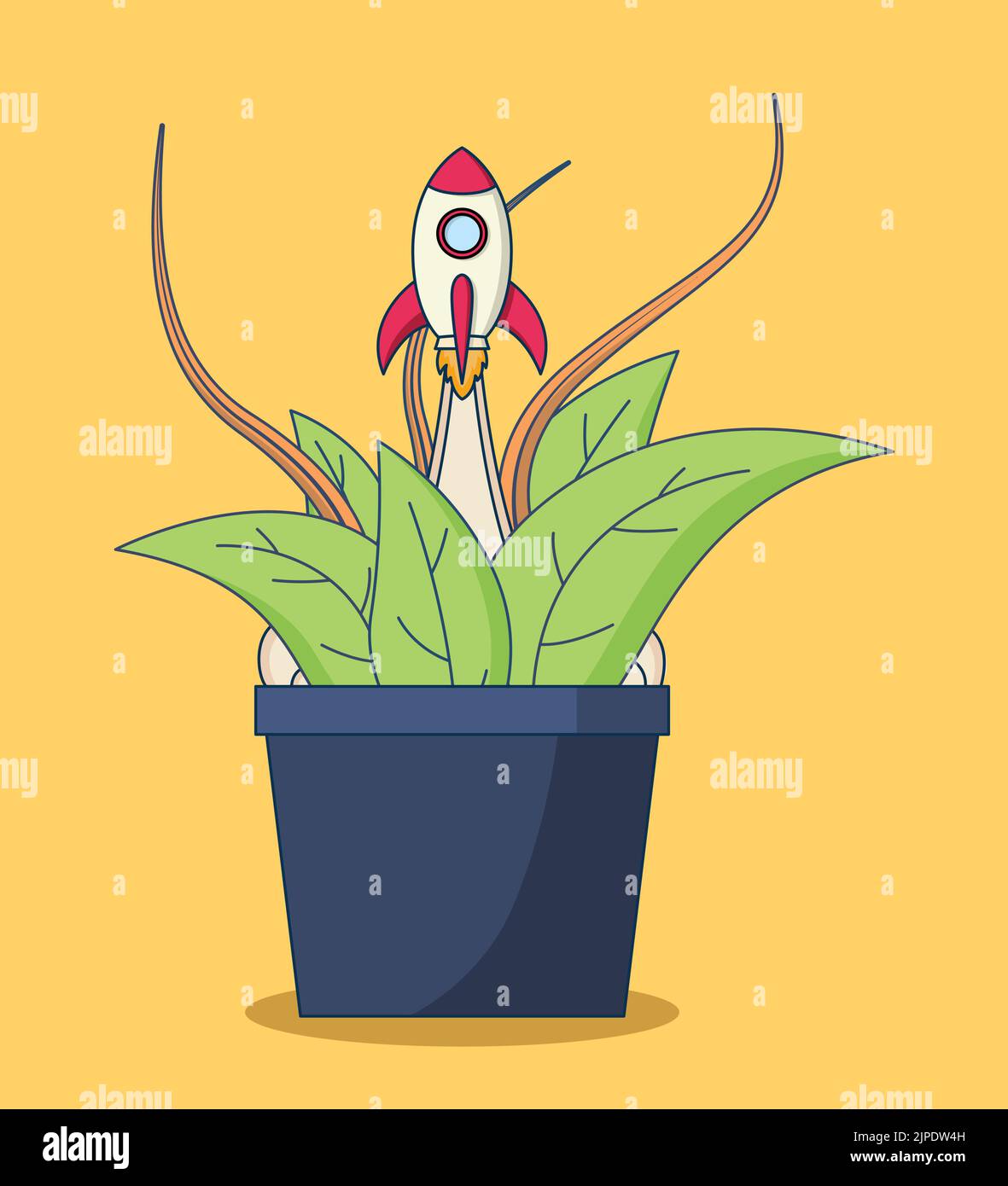 Rocket leaf white background Stock Vector Images - Alamy