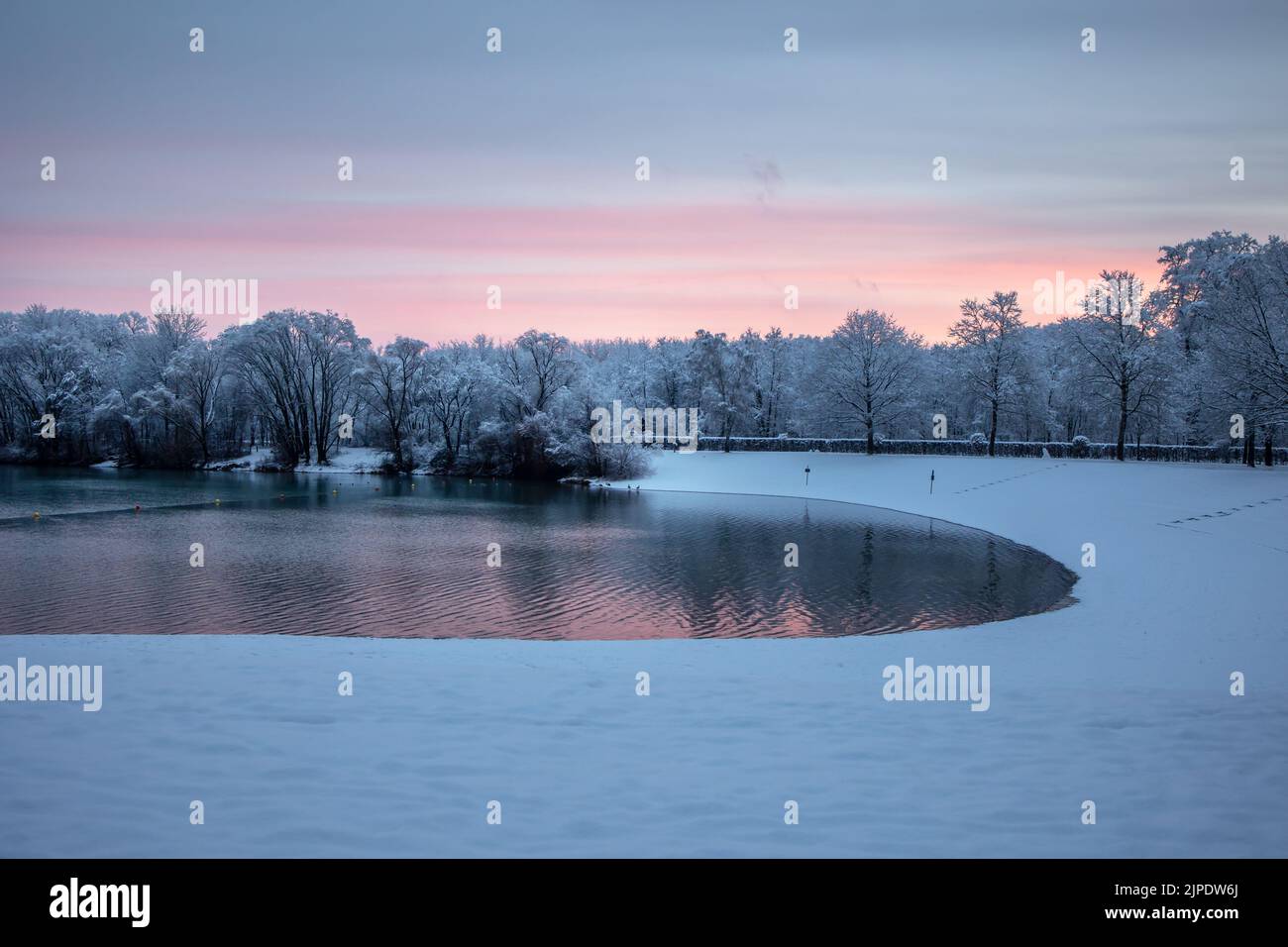 dusk, lake, winter, afterglow, dusks, twilight, lakes, winters Stock ...