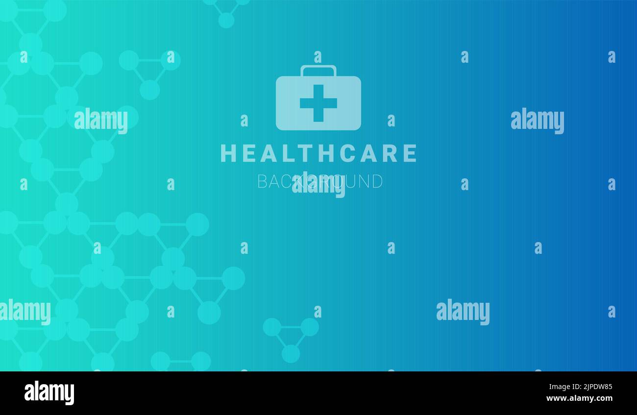 inscription Healthcare background and first aid kit on an abstract ...