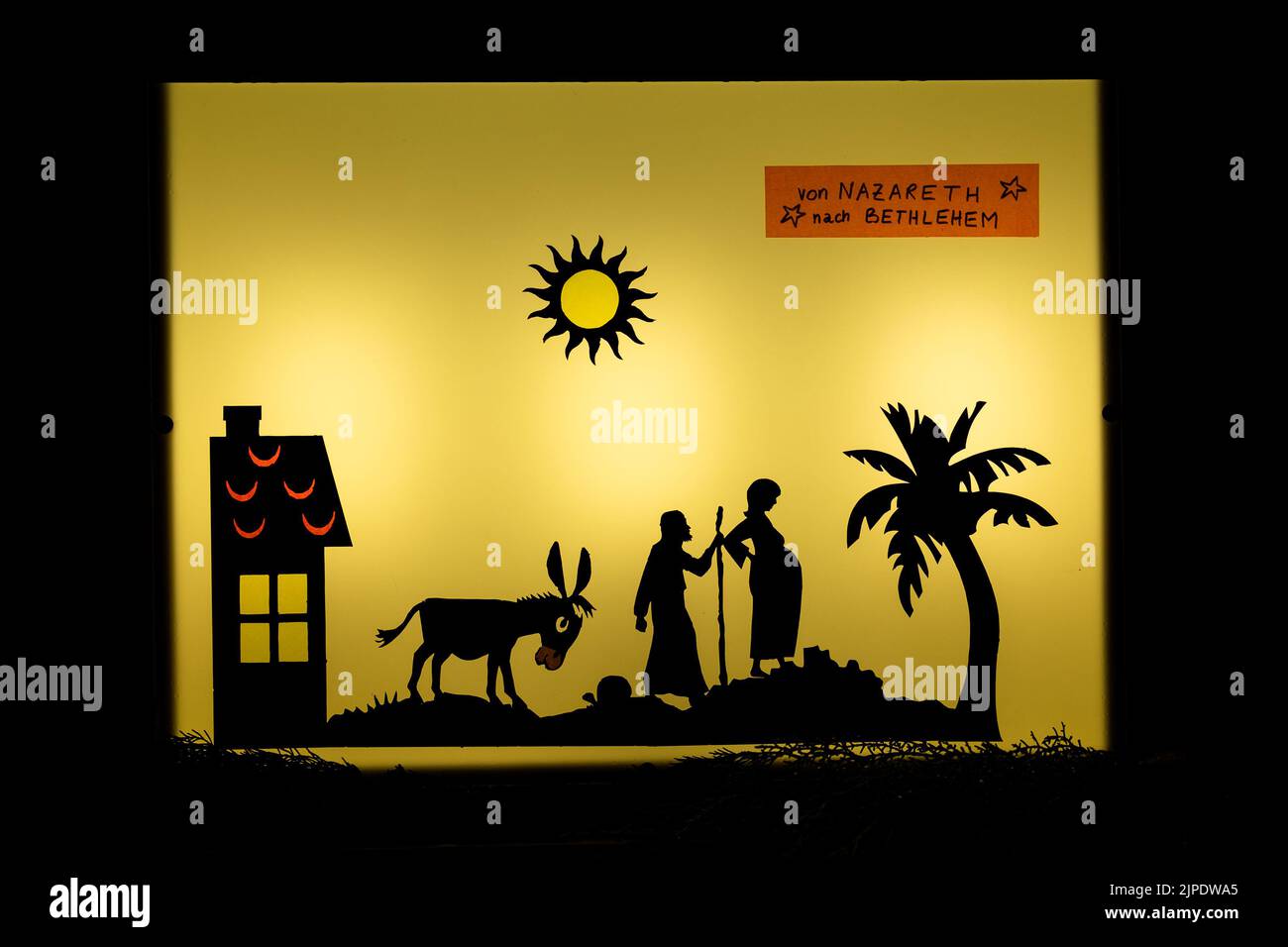 silhouette, bethlehem, nativity scene, christmas story, silhouettes ...