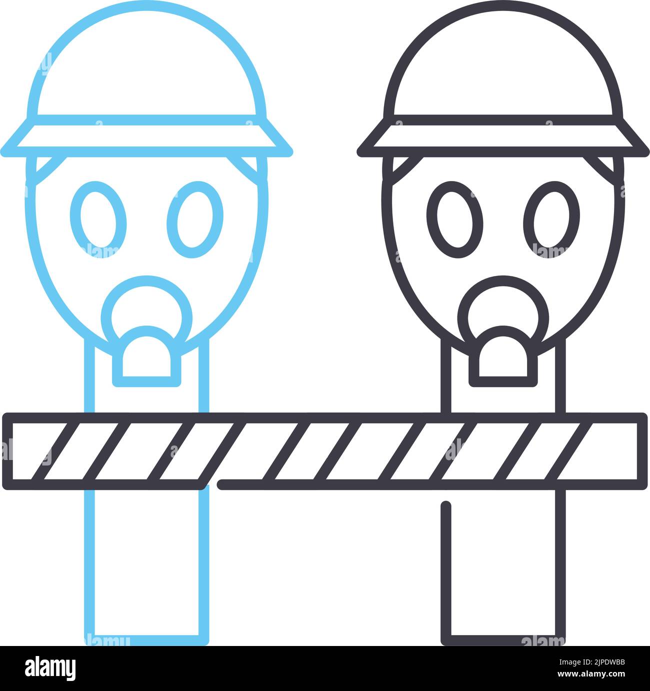 military zone line icon, outline symbol, vector illustration, concept ...