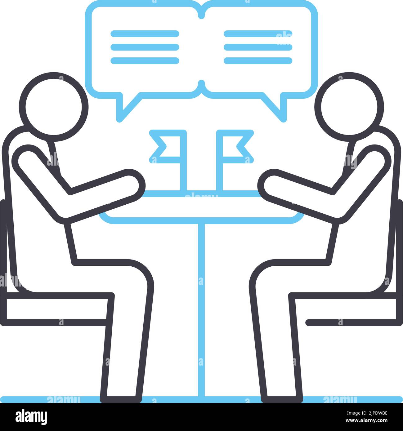 negotiations line icon, outline symbol, vector illustration, concept ...