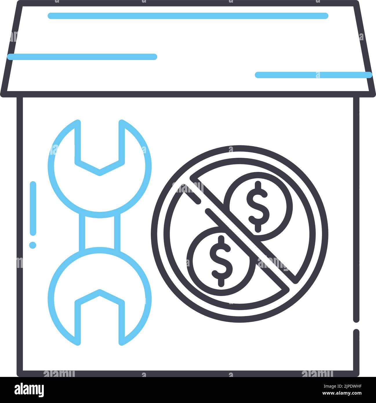 fix free line icon, outline symbol, vector illustration, concept sign ...