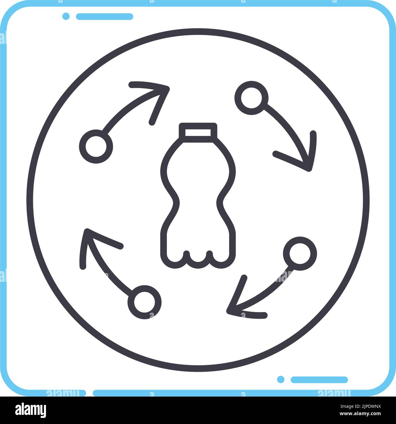 reuse line icon, outline symbol, vector illustration, concept sign ...