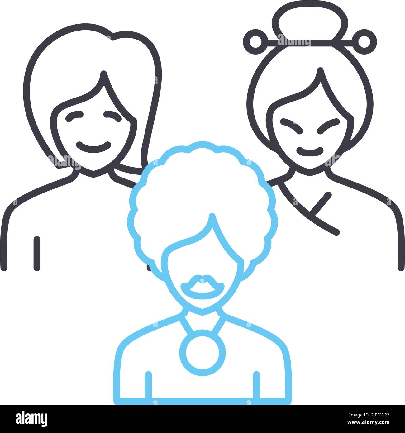 nationality line icon, outline symbol, vector illustration, concept ...