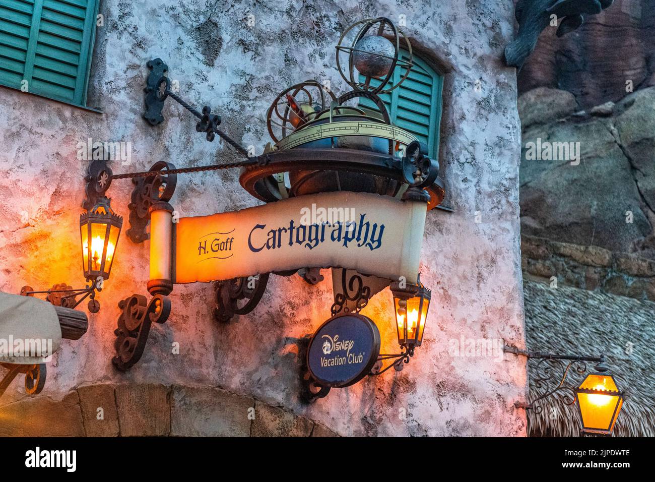 The H Goff Cartography Shop, exterior sign and architecture Stock Photo ...