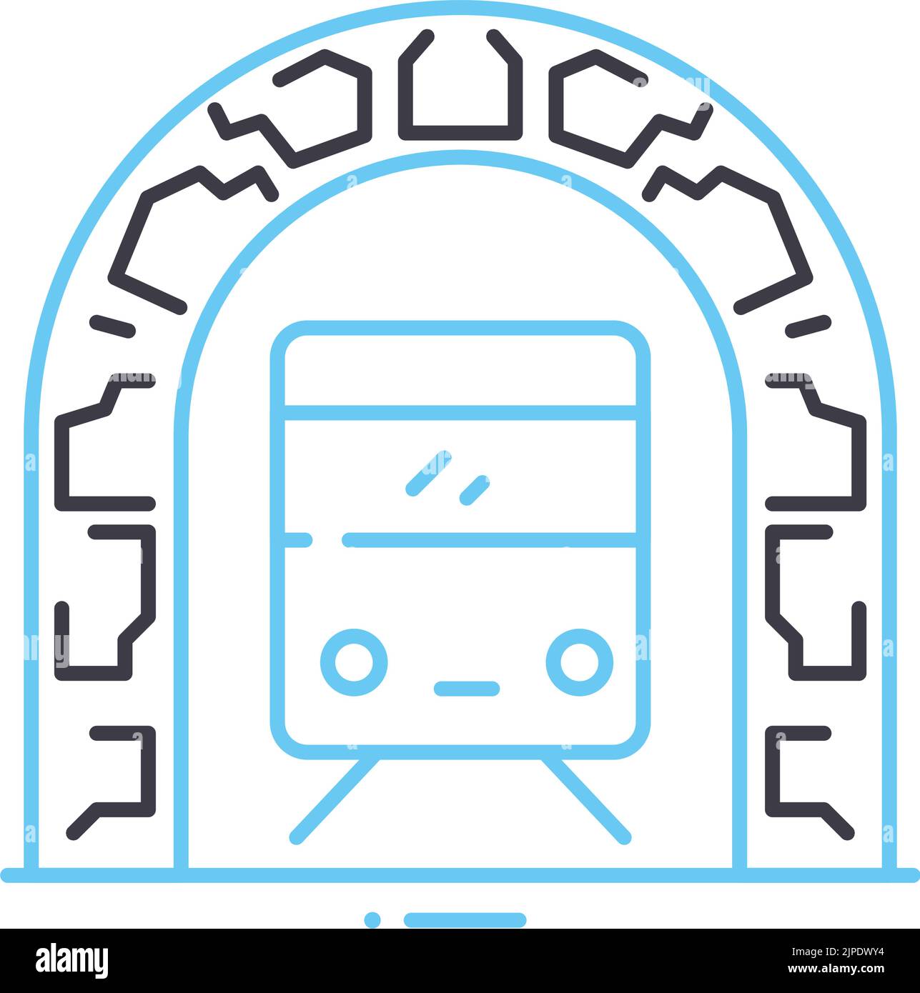 Railway Line Icon Outline Symbol Vector Illustration Concept Sign