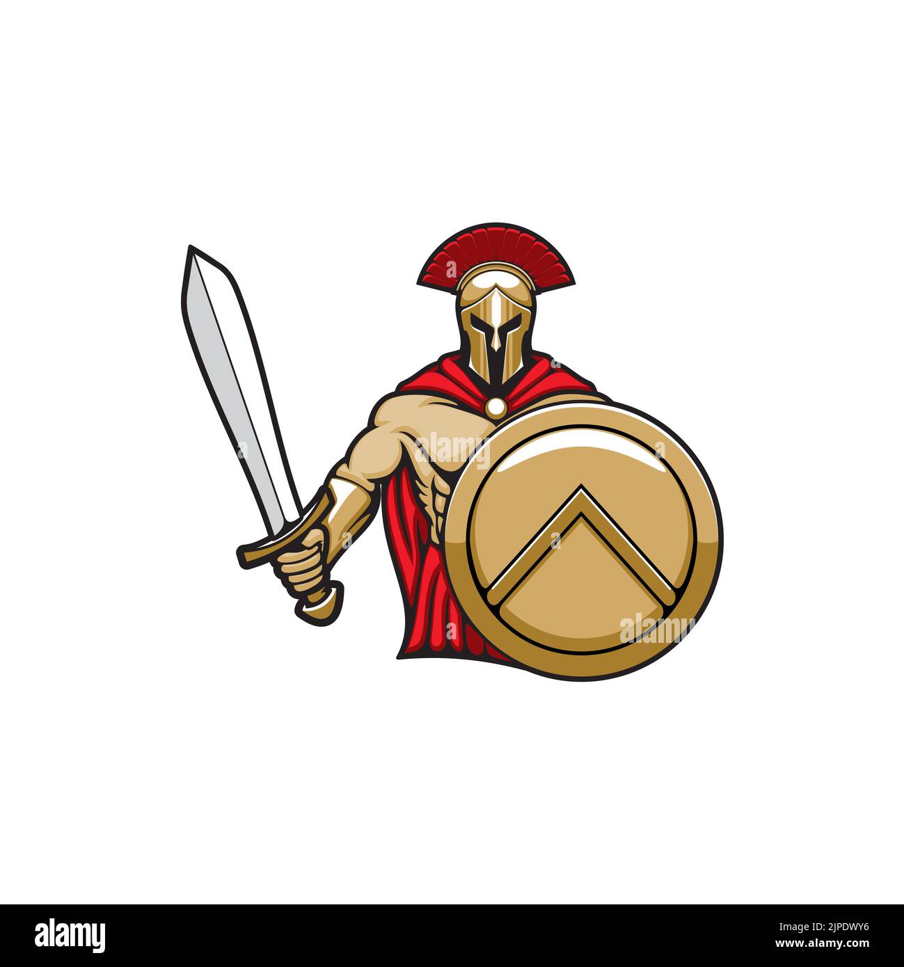 Ancient soldier of roman empire isolated armored man with shield and ...