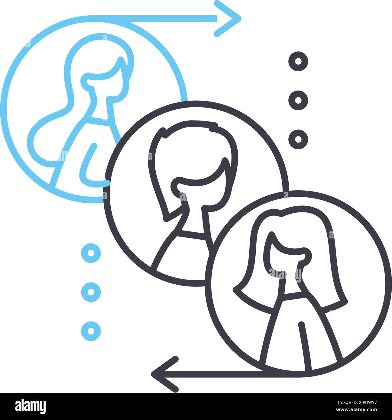 public perception line icon, outline symbol, vector illustration ...