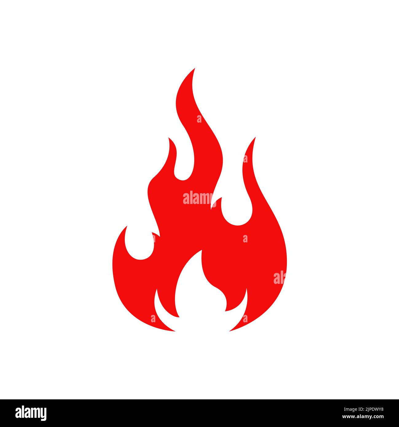 Fire isolated vector icon, red campfire, burning blaze symbol. Cartoon ...