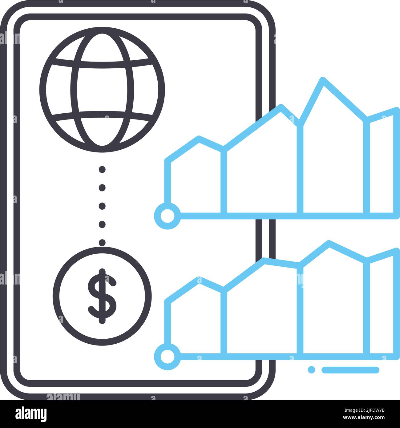 todays rates line icon, outline symbol, vector illustration, concept ...