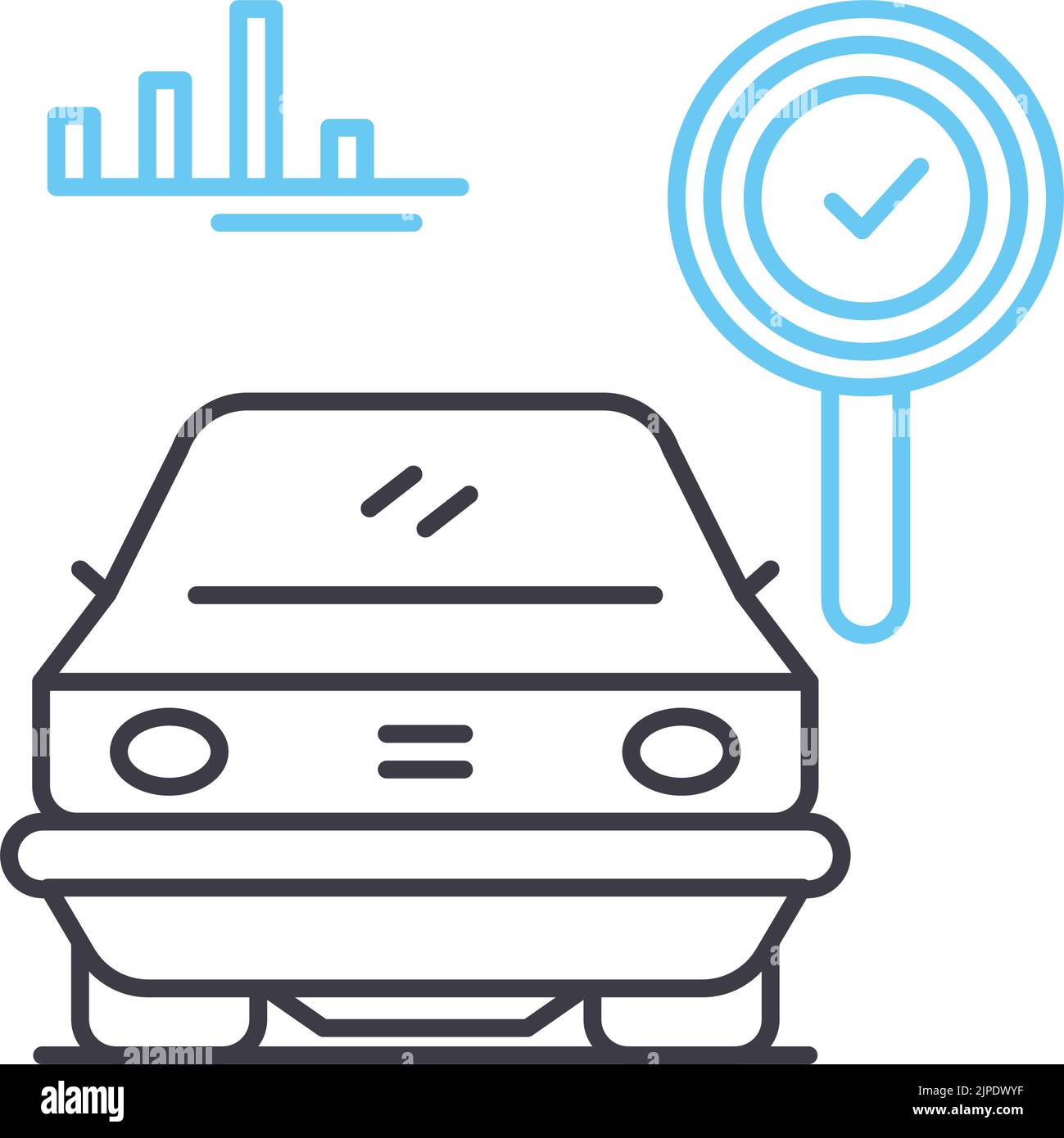 vehicle diagnosis line icon, outline symbol, vector illustration ...