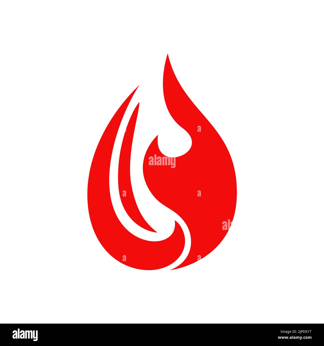 Fire, campfire isolated vector icon, torch flame, red glowing shining ...
