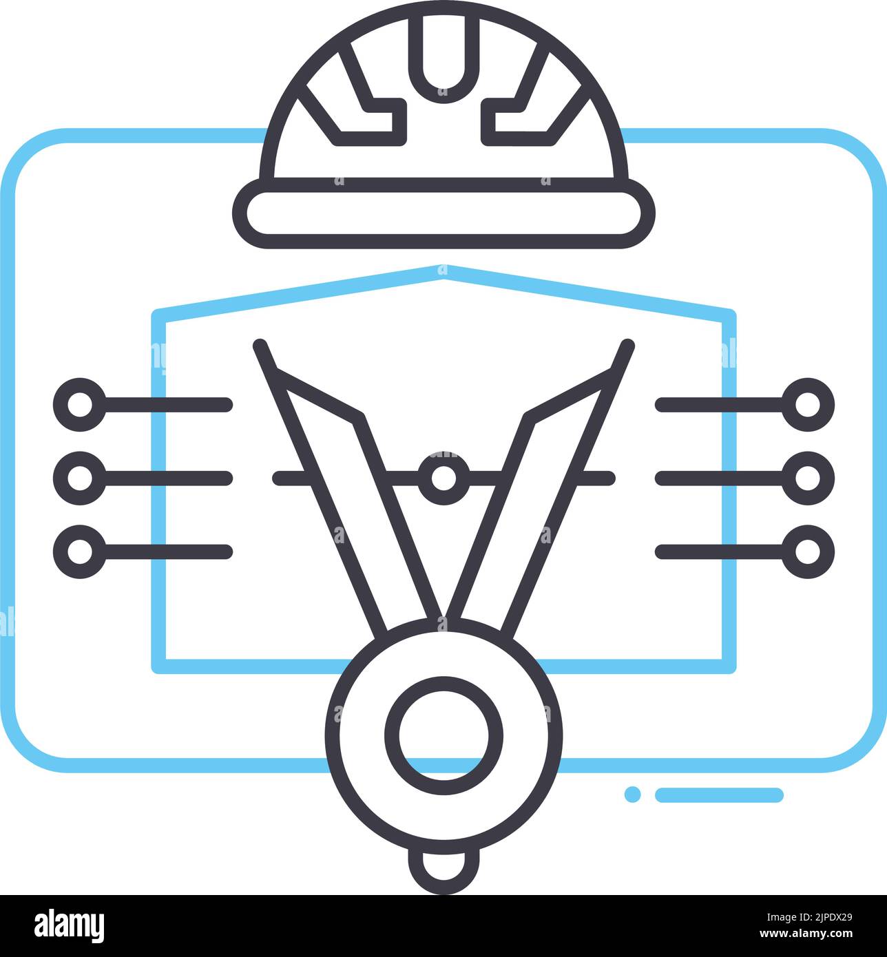 planning line icon, outline symbol, vector illustration, concept sign ...
