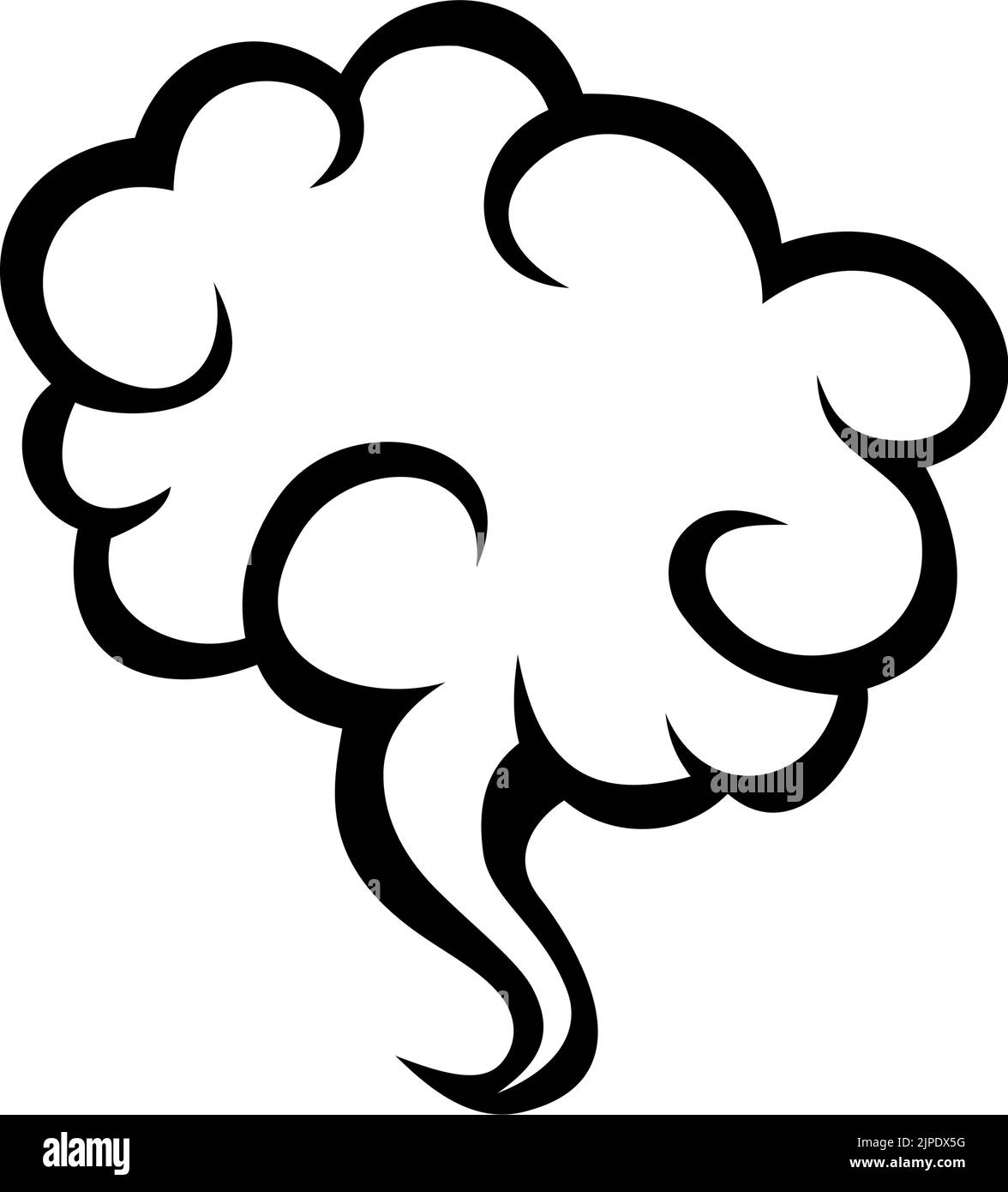 Cloud with thunder isolated comic burst sign. Vector boom or puff ...