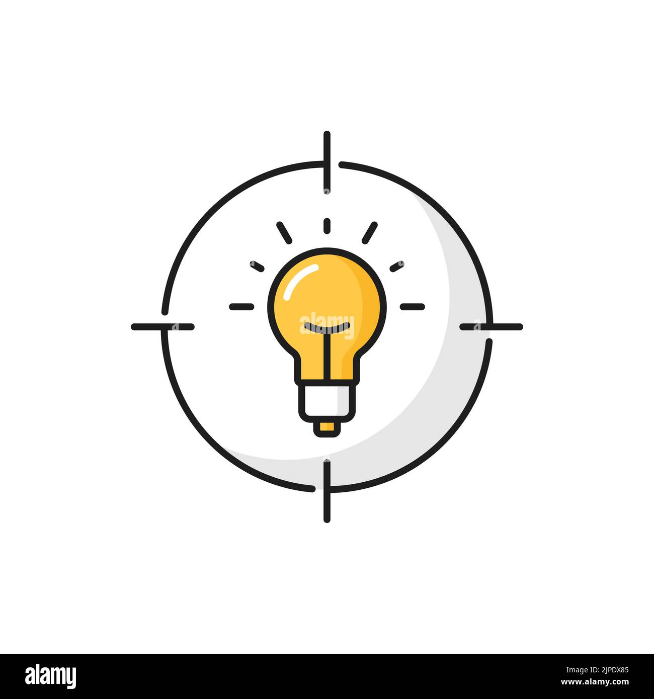 Searching and choosing business ideas color outline icon with light ...