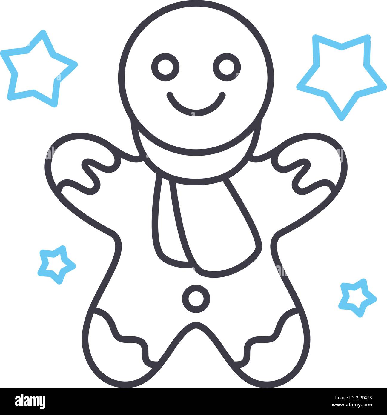 gingerbread line icon, outline symbol, vector illustration, concept ...