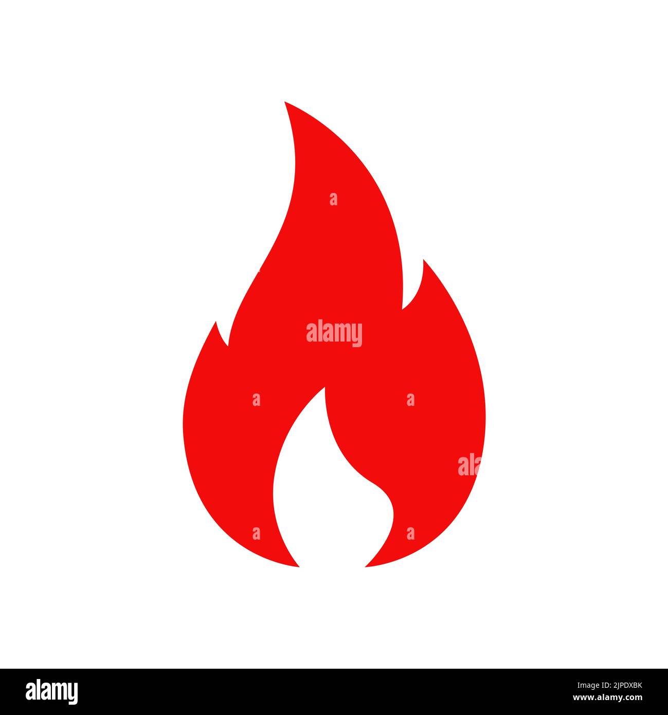 Fire isolated vector icon, red flame, burning bonfire blaze symbol ...