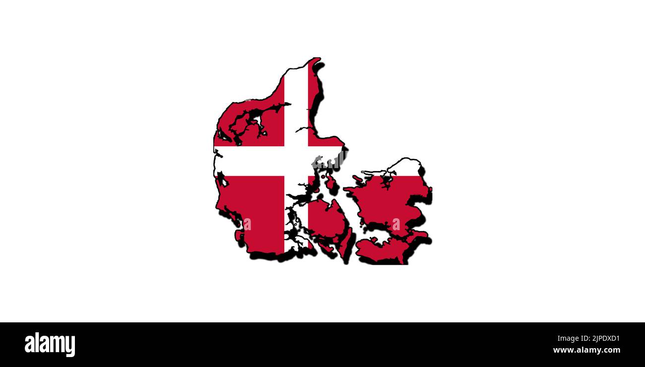 Denmark Flag Map