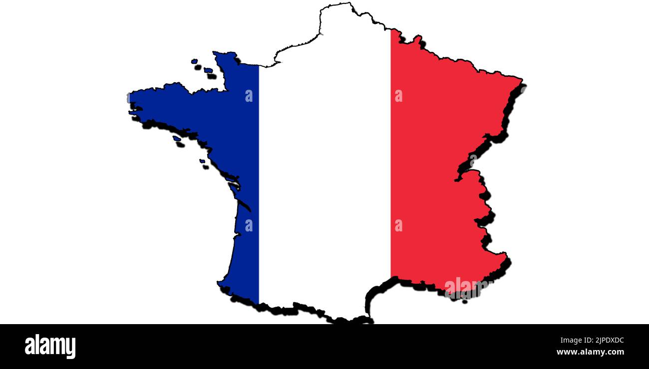 France country map Cut Out Stock Images & Pictures - Alamy