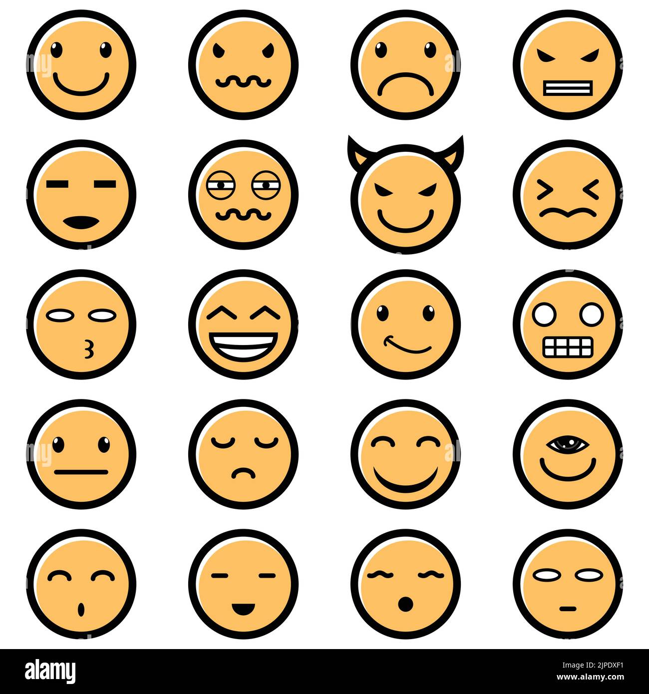 Collection emoticon expression vector illustration Stock Vector Image ...