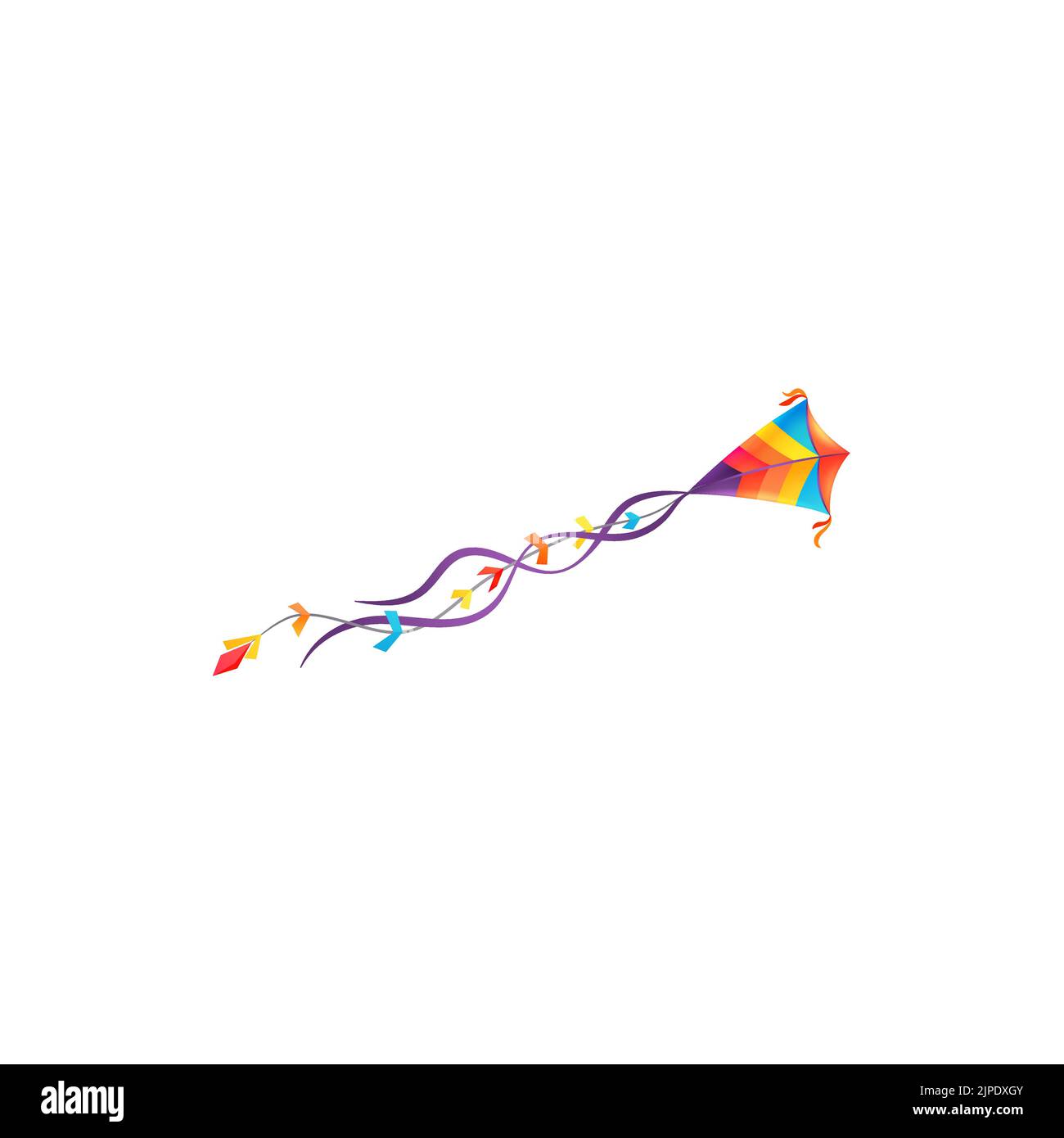 Cartoon kite vector icon. Colorful flying kids toy in rhombus shape ...