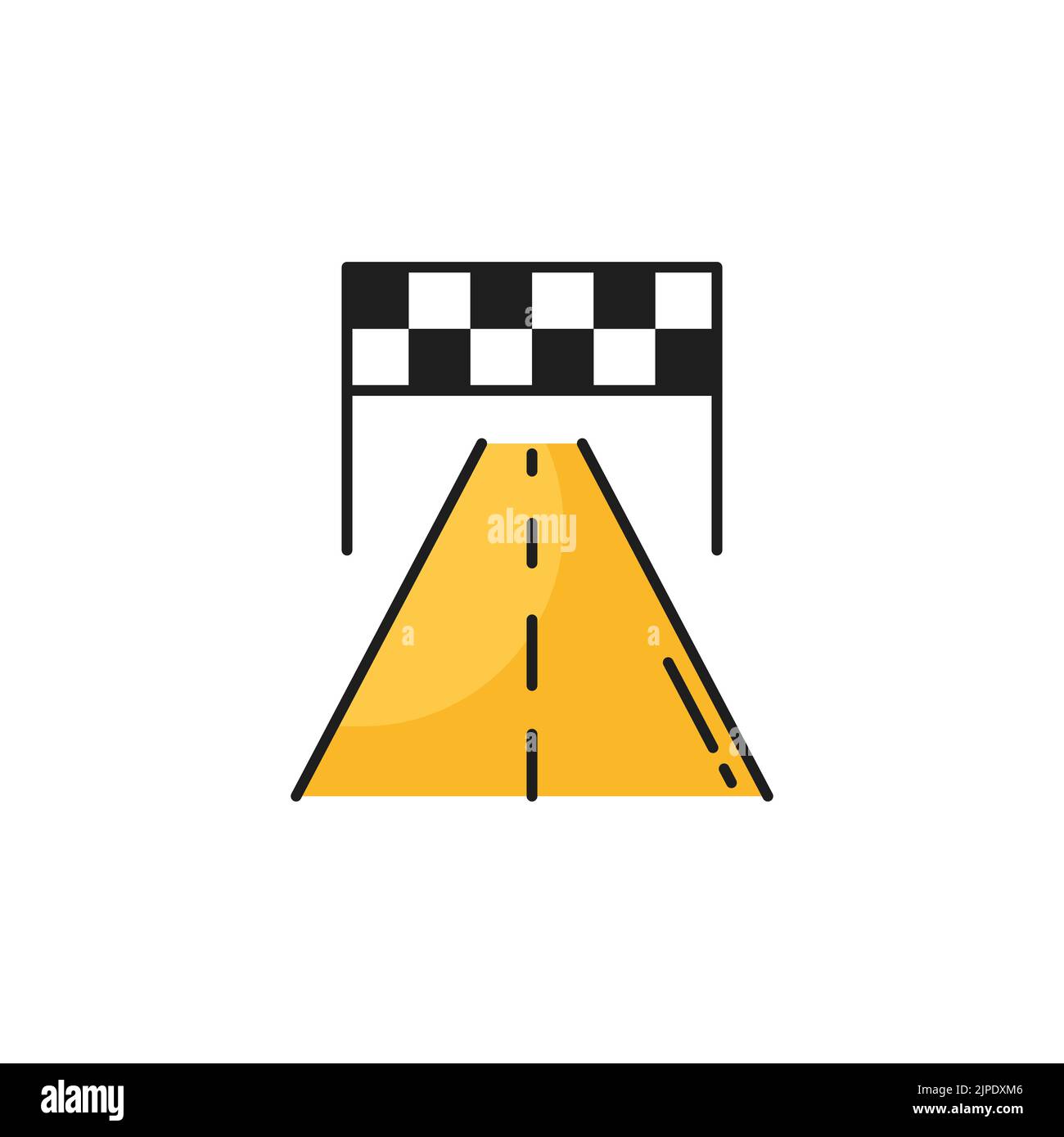 Race finish line banner color outline icon. Competition winning, sport ...