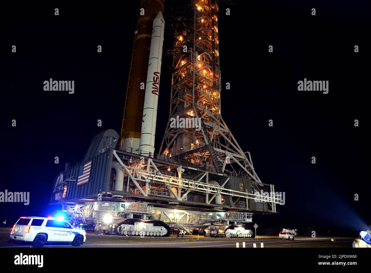 Kennedy Space Center, Brevard County, Florida. USA. August 17, 2022. After a brief weather delay ...