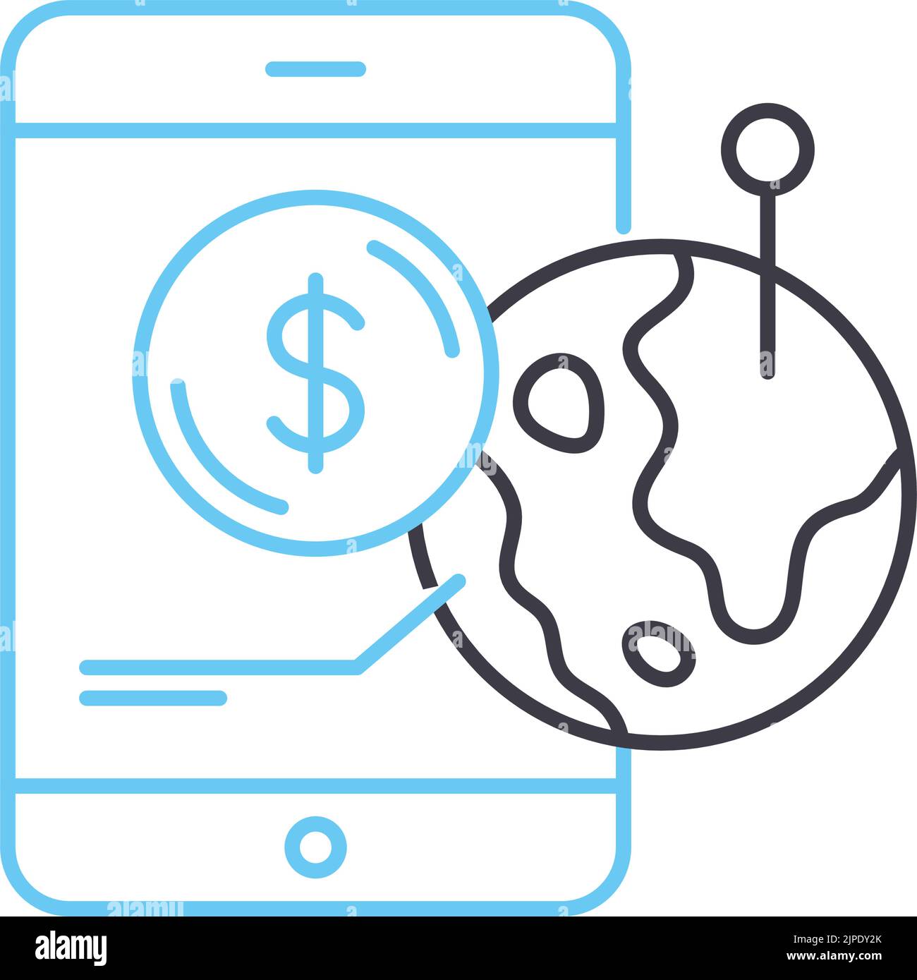 money transactions line icon, outline symbol, vector illustration ...