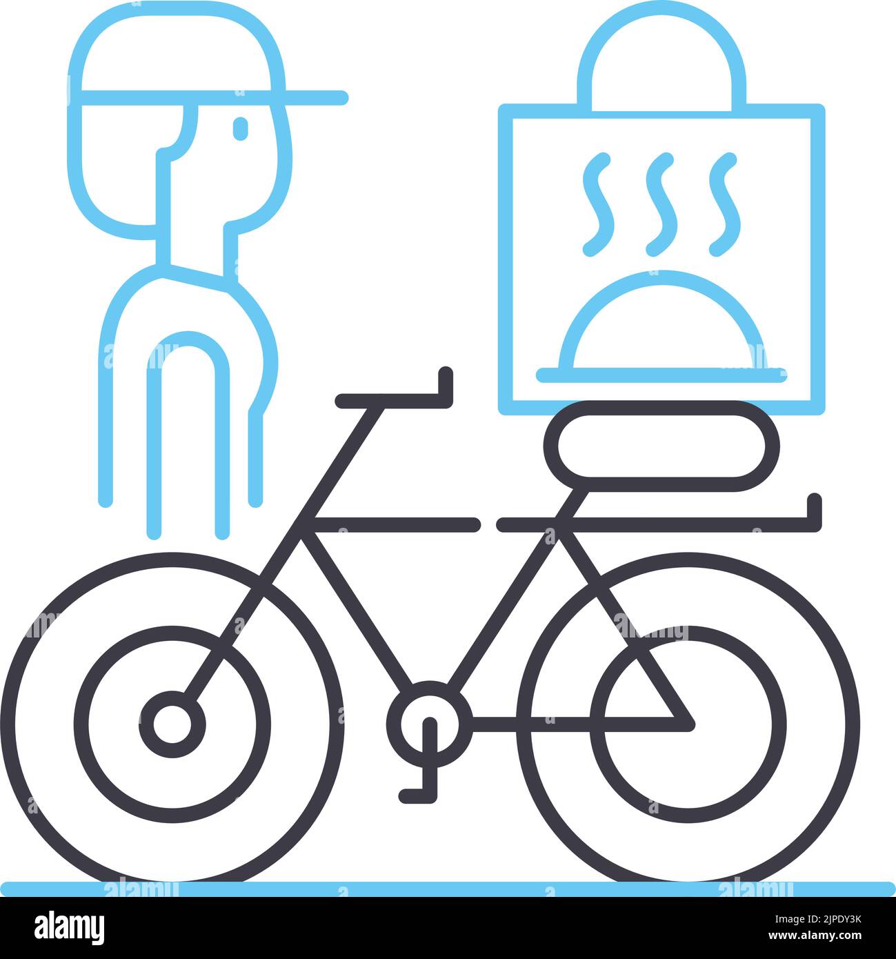 food delivery line icon, outline symbol, vector illustration, concept sign Stock Vector Image ...