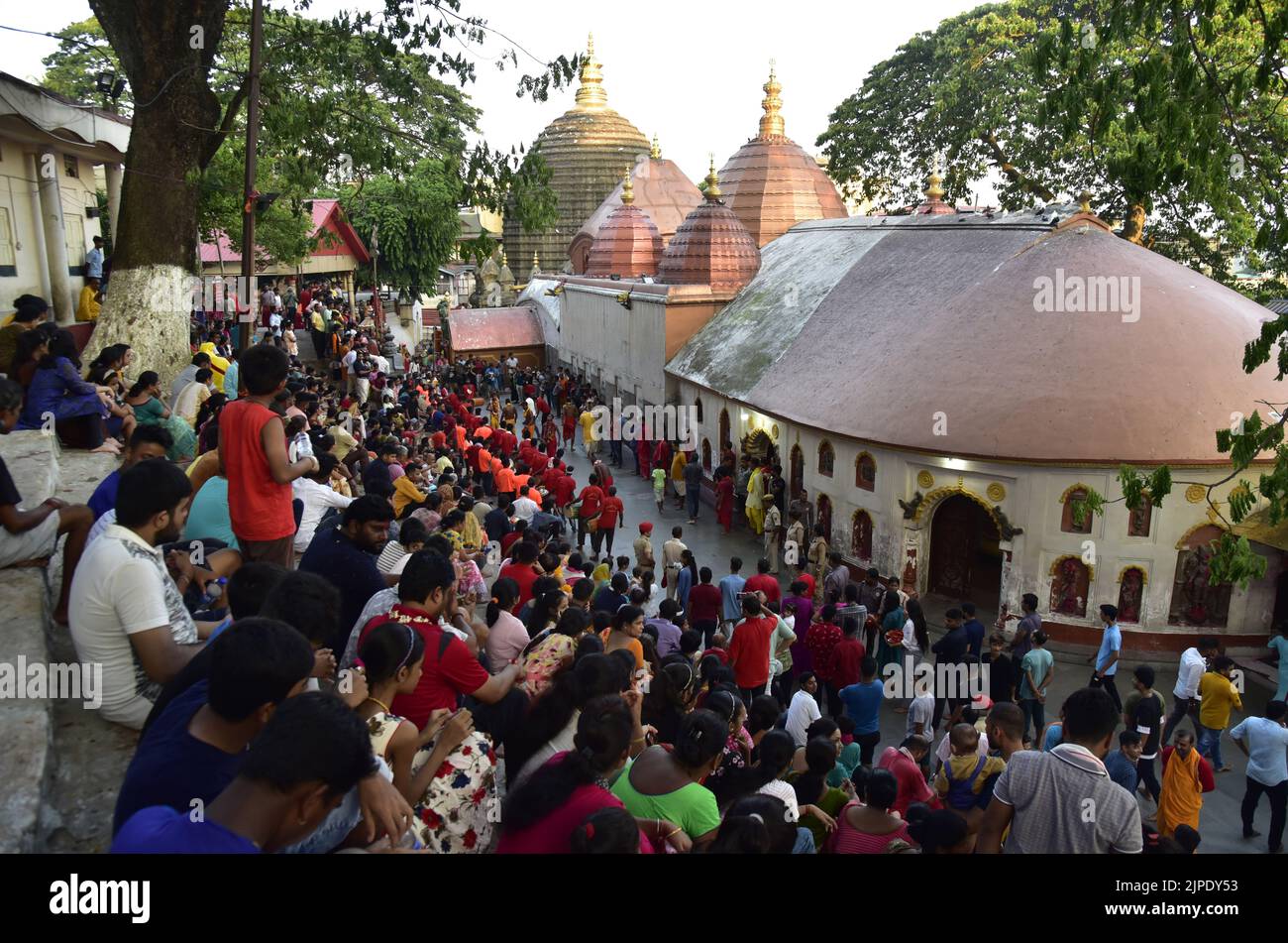 Guwahati, Guwahati, India. 17th Aug, 2022. Devotees watch Deodhani ...