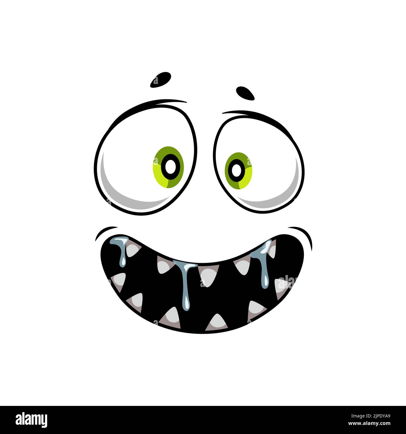 Cartoon face vector icon, happy emoji, laughing facial expression with ...