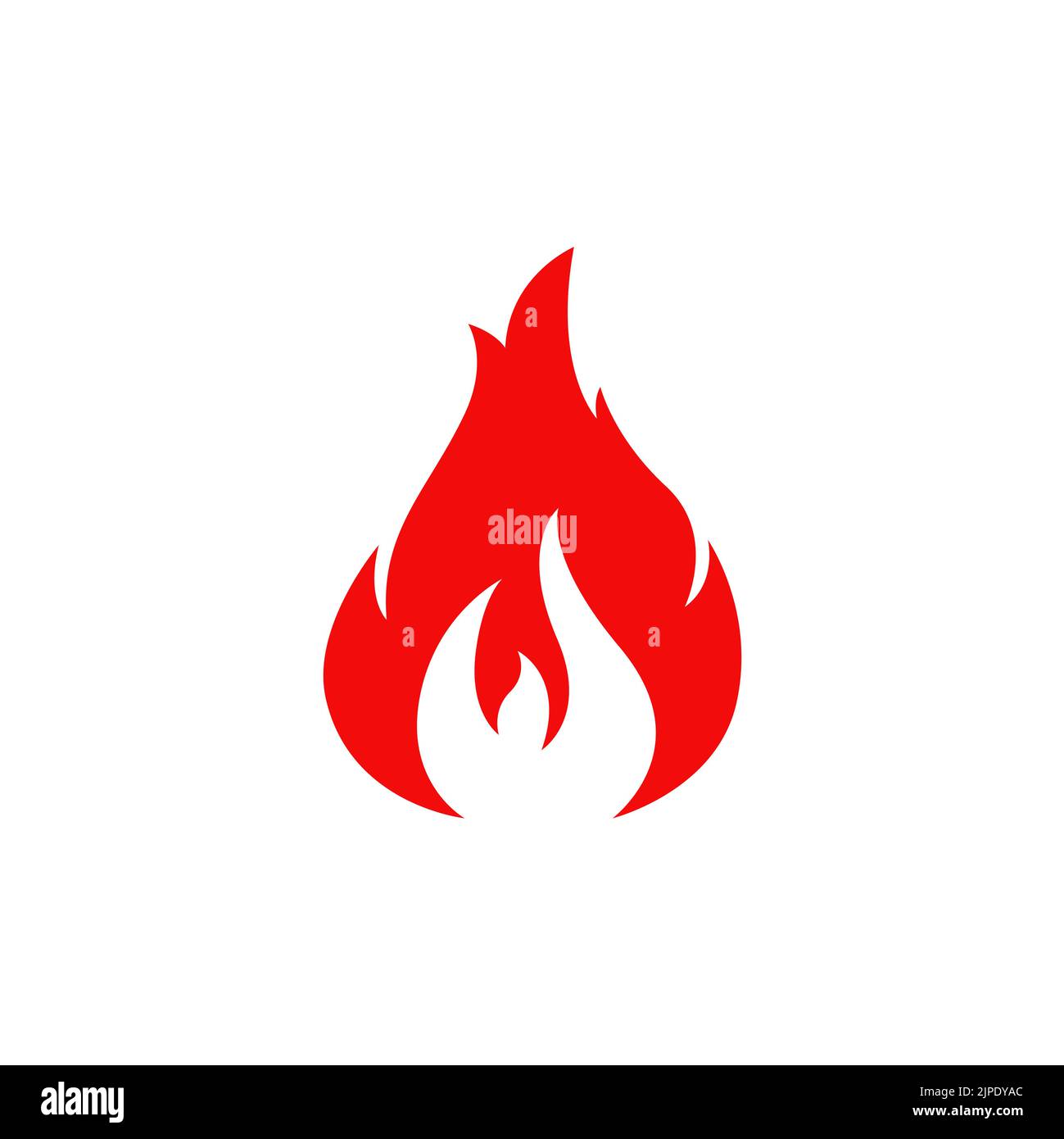 Fire, campfire isolated vector icon, torch flame, red burning bonfire ...