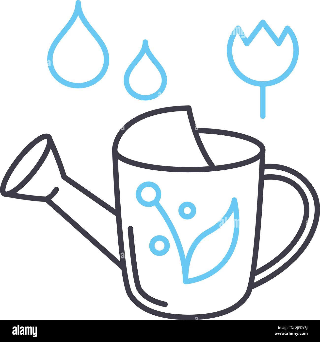 watering can line icon, outline symbol, vector illustration, concept ...