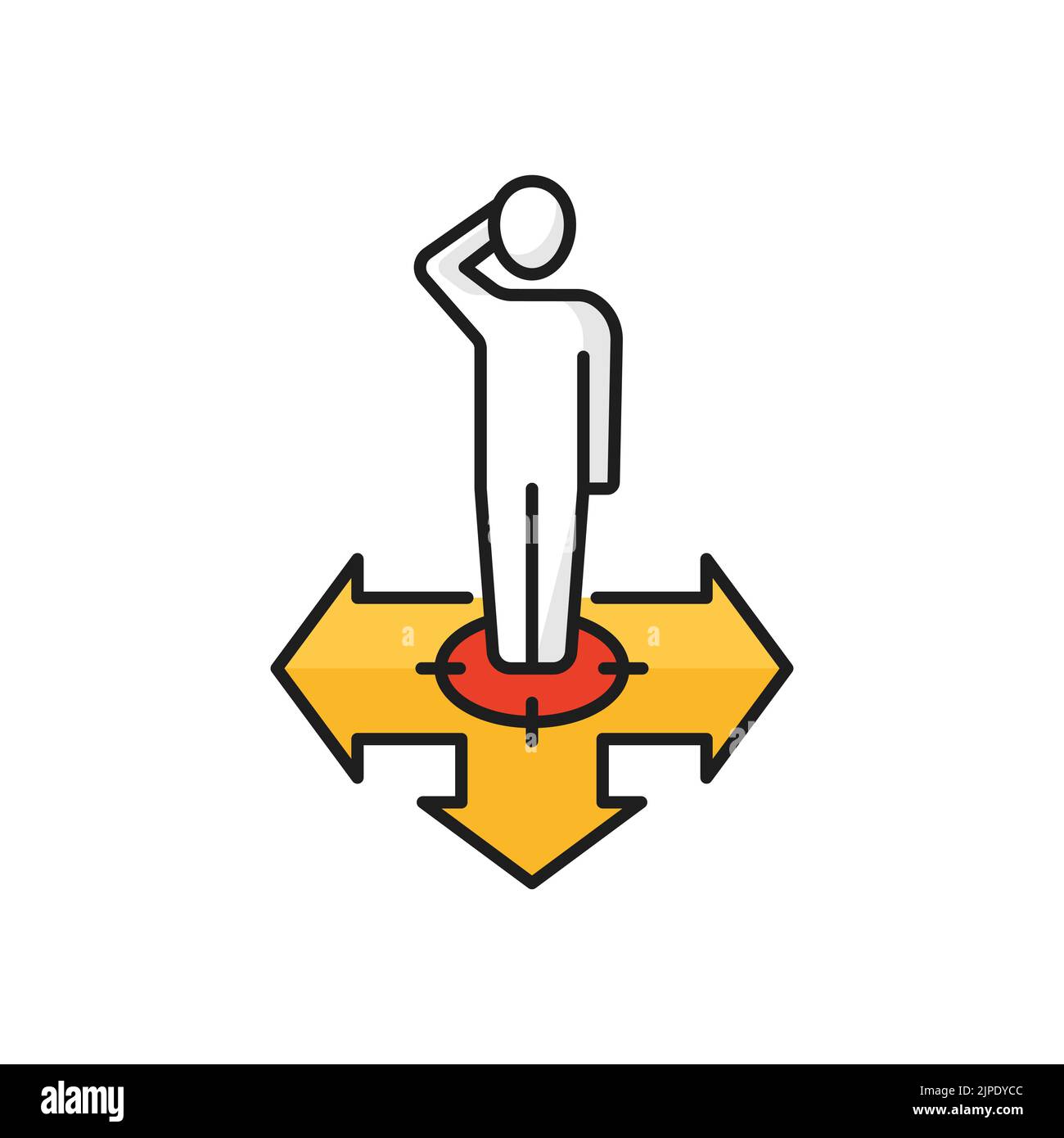 Choosing path, business strategy choice color outline icon. Making ...