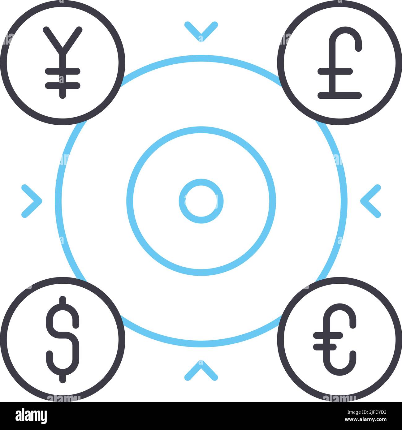exchange currency line icon, outline symbol, vector illustration ...