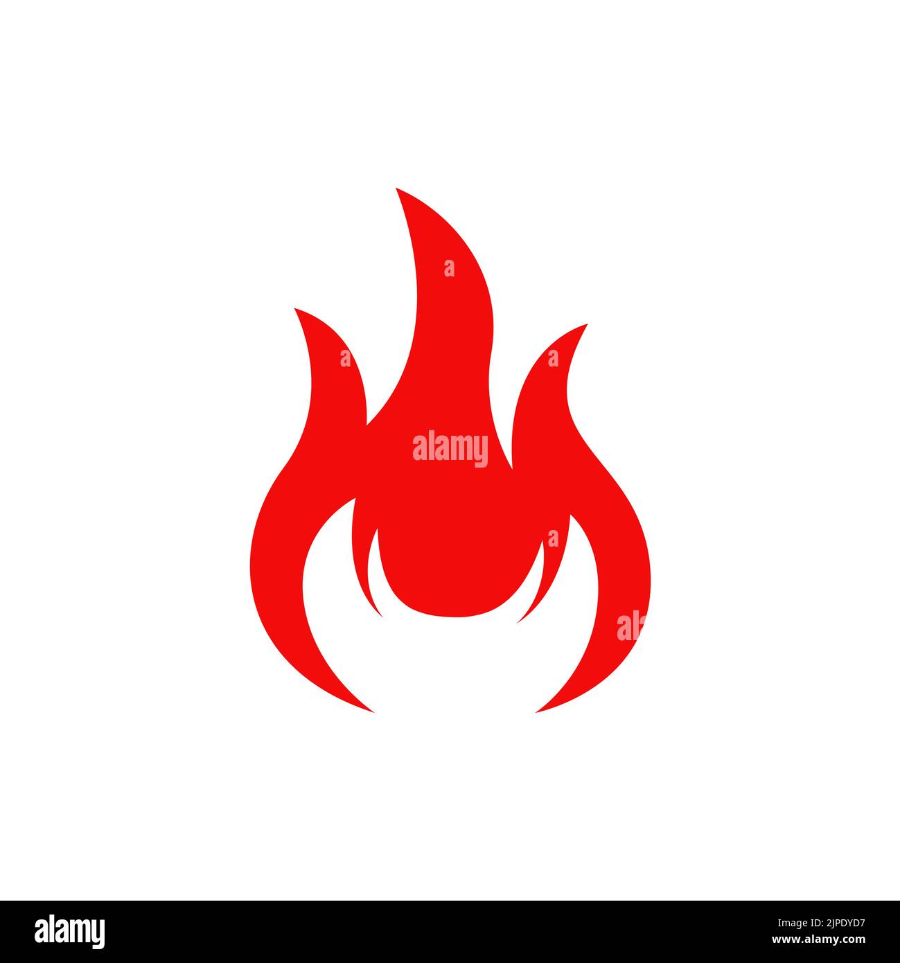 Fire isolated vector icon, red campfire, burning blaze symbol. Glowing ...