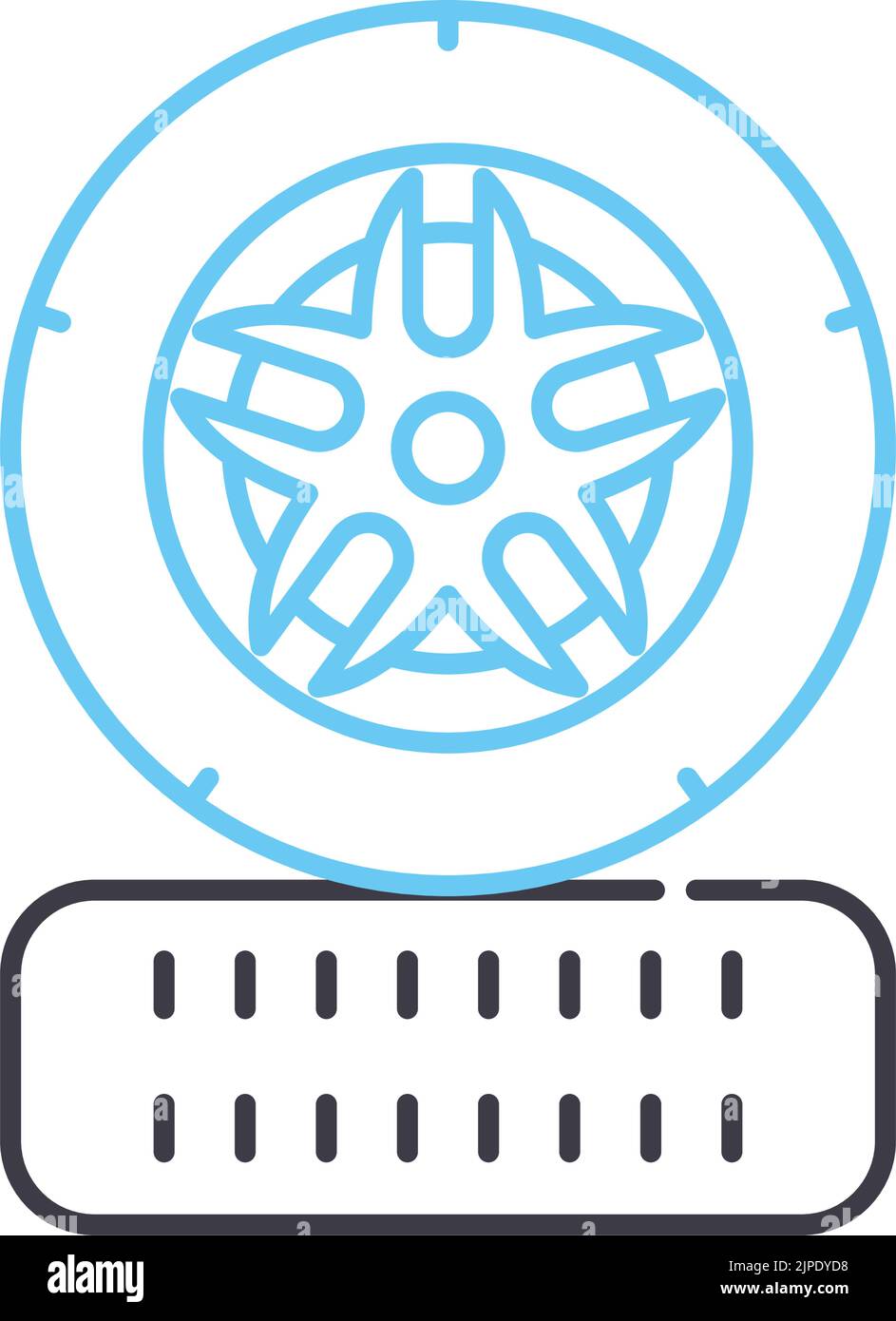 tires line icon, outline symbol, vector illustration, concept sign ...