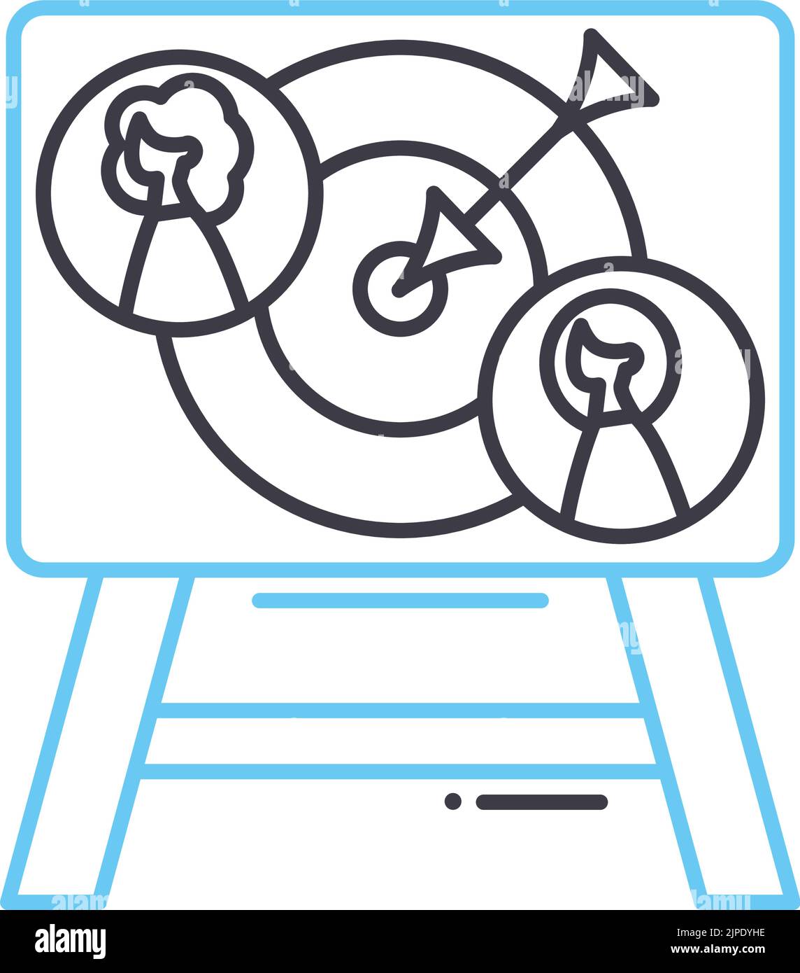 target line icon, outline symbol, vector illustration, concept sign ...